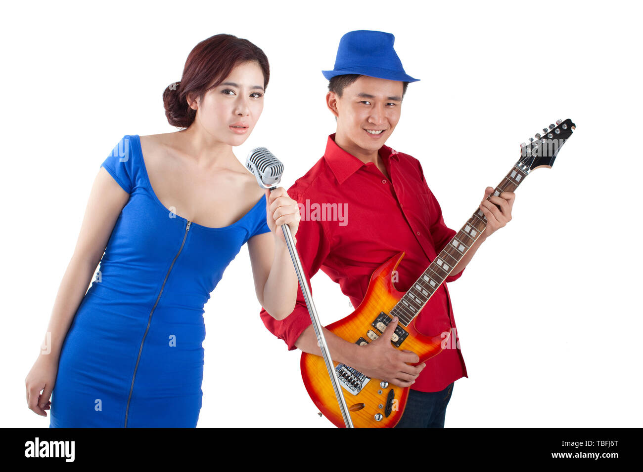 A couple is singing affectionately Stock Photo - Alamy