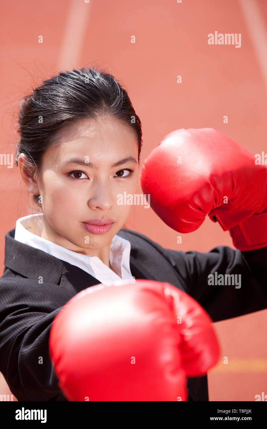 Business people practice boxing outdoors Stock Photo - Alamy