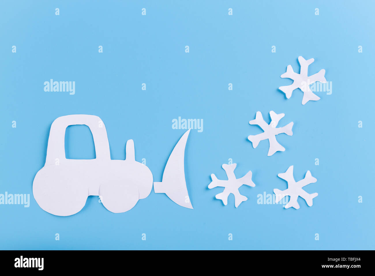 Snow clearing. remove snow. cartoon style Stock Photo - Alamy