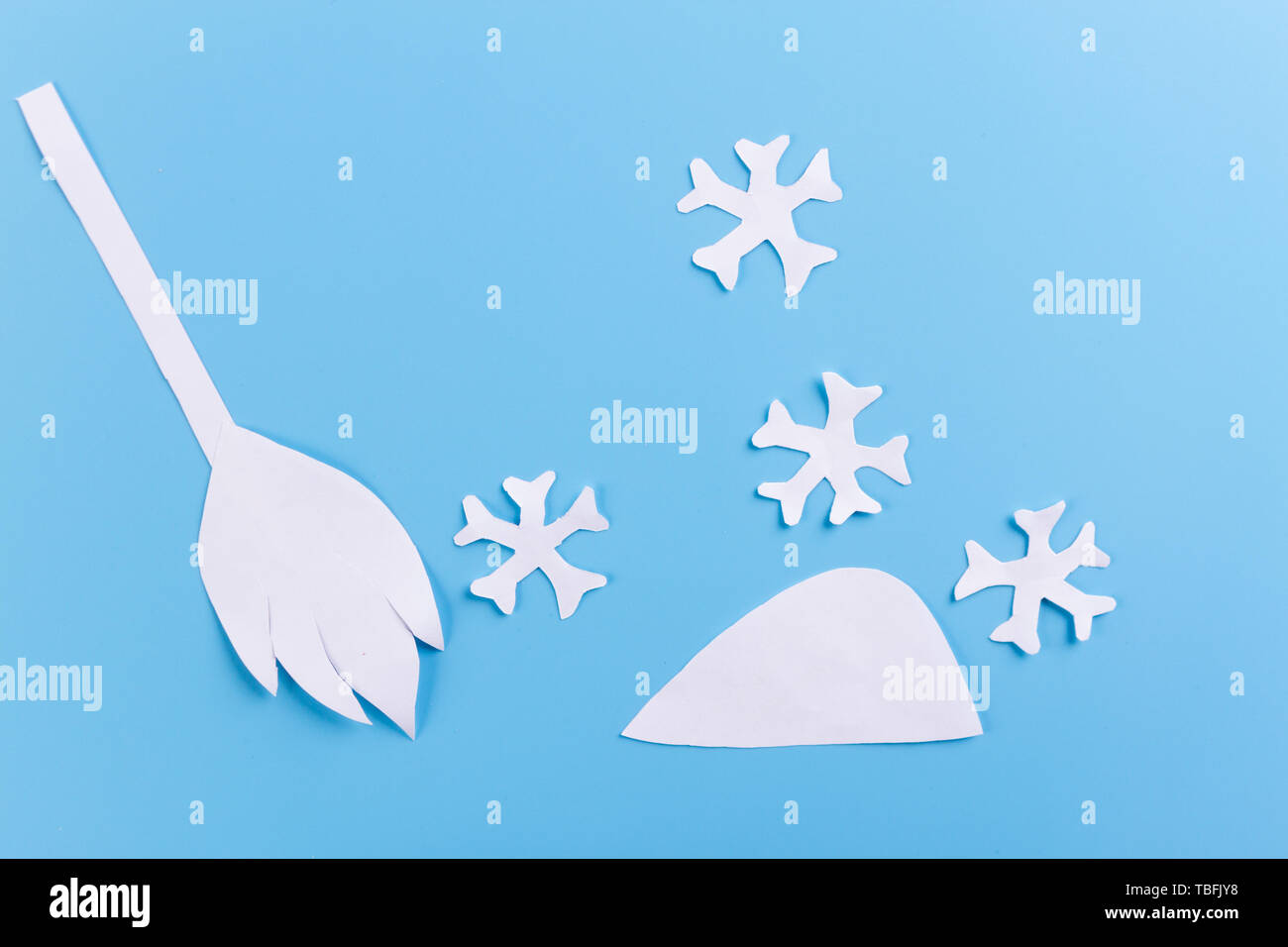 Snow clearing. remove snow. cartoon style Stock Photo - Alamy