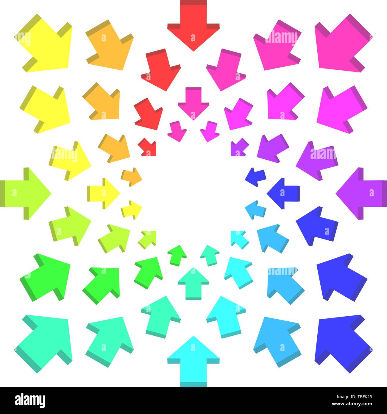 Group of arrows following a circle pointing inwards - Vector Stock ... Group of arrows following a circle pointing inwards - Vector Stock ...