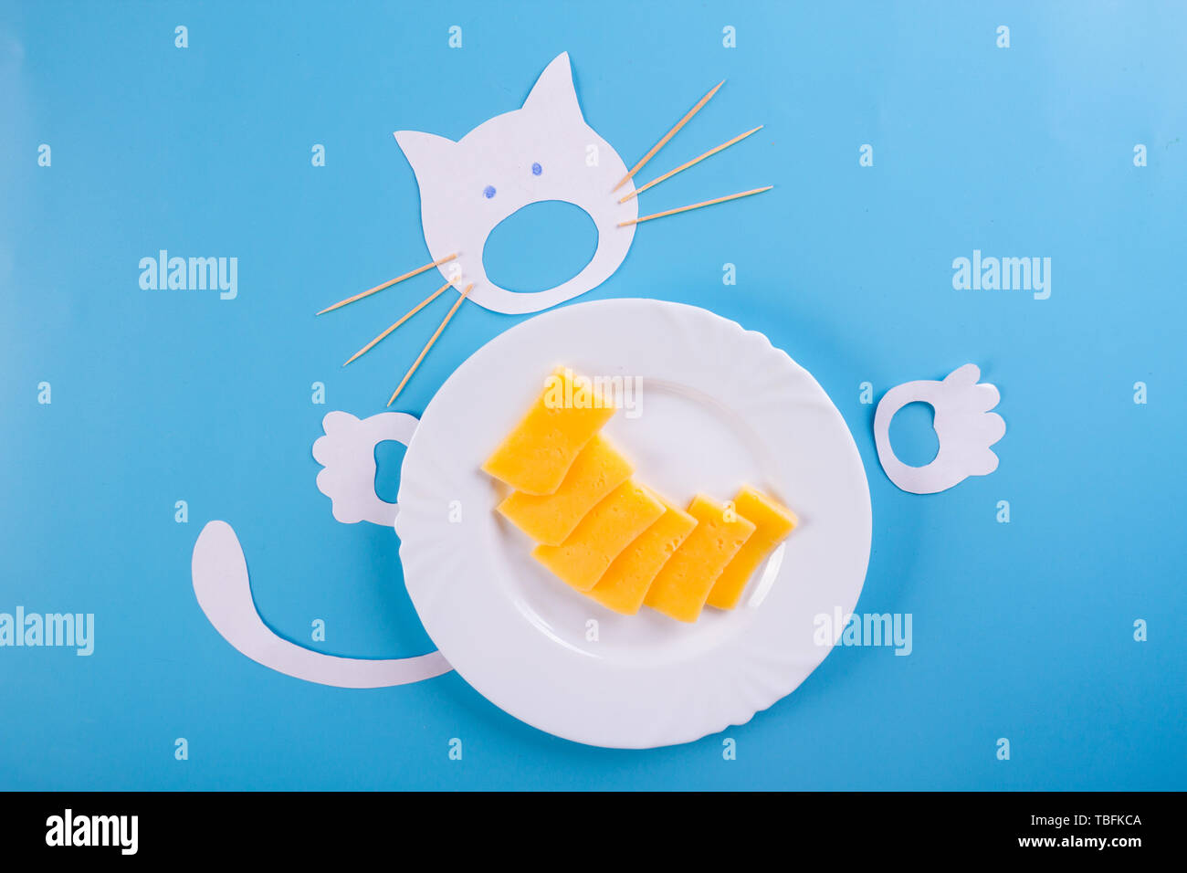 cheese on blue background. dairy products Stock Photo - Alamy