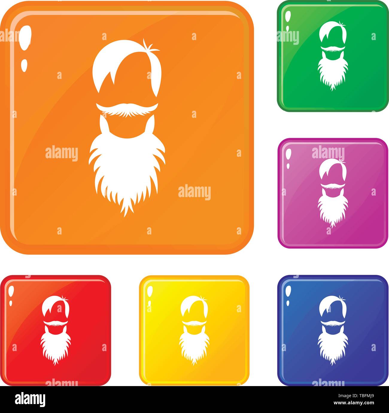 Male avatar with beard icons set vector color Stock Vector Image & Art ...