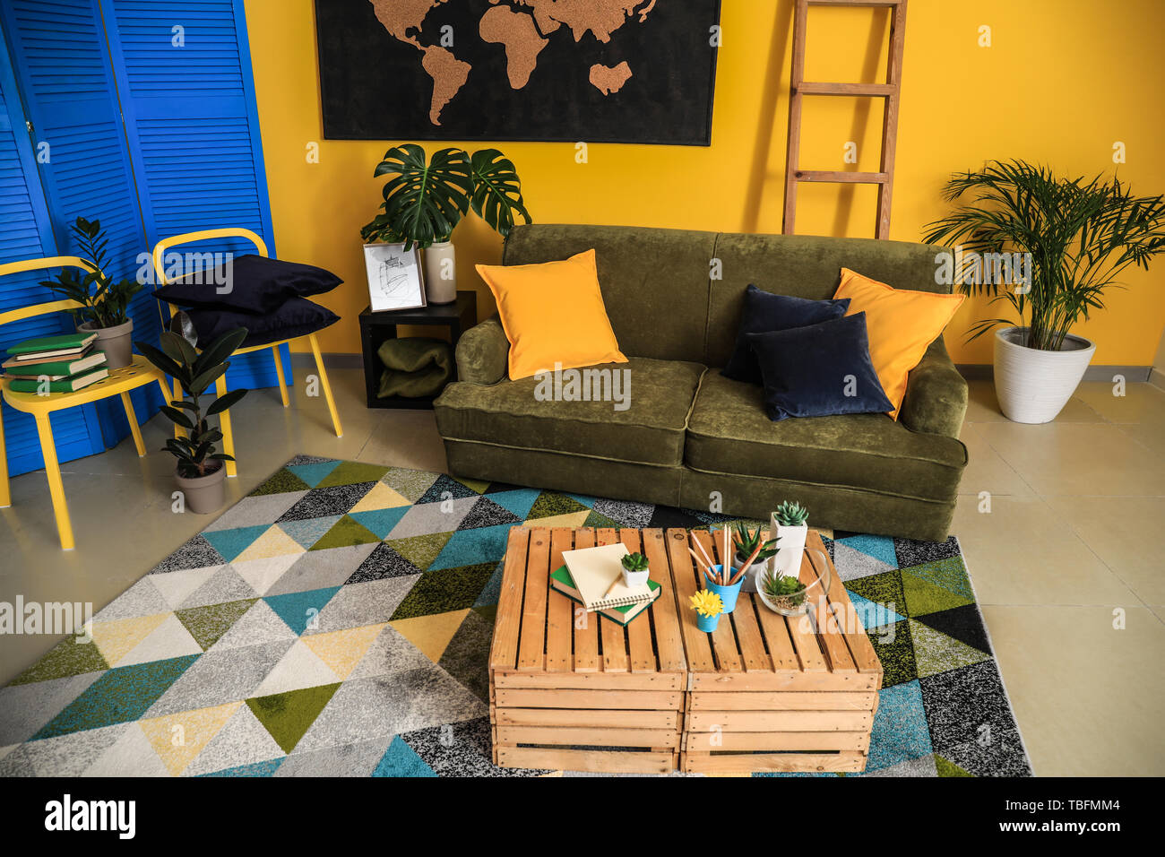 Interior of modern comfortable room Stock Photo - Alamy