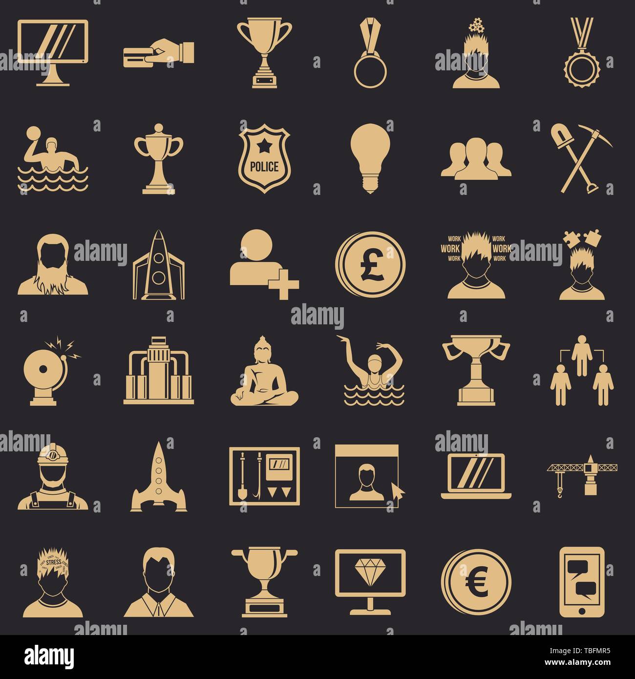 Strategy icons set, simple style Stock Vector Image & Art - Alamy