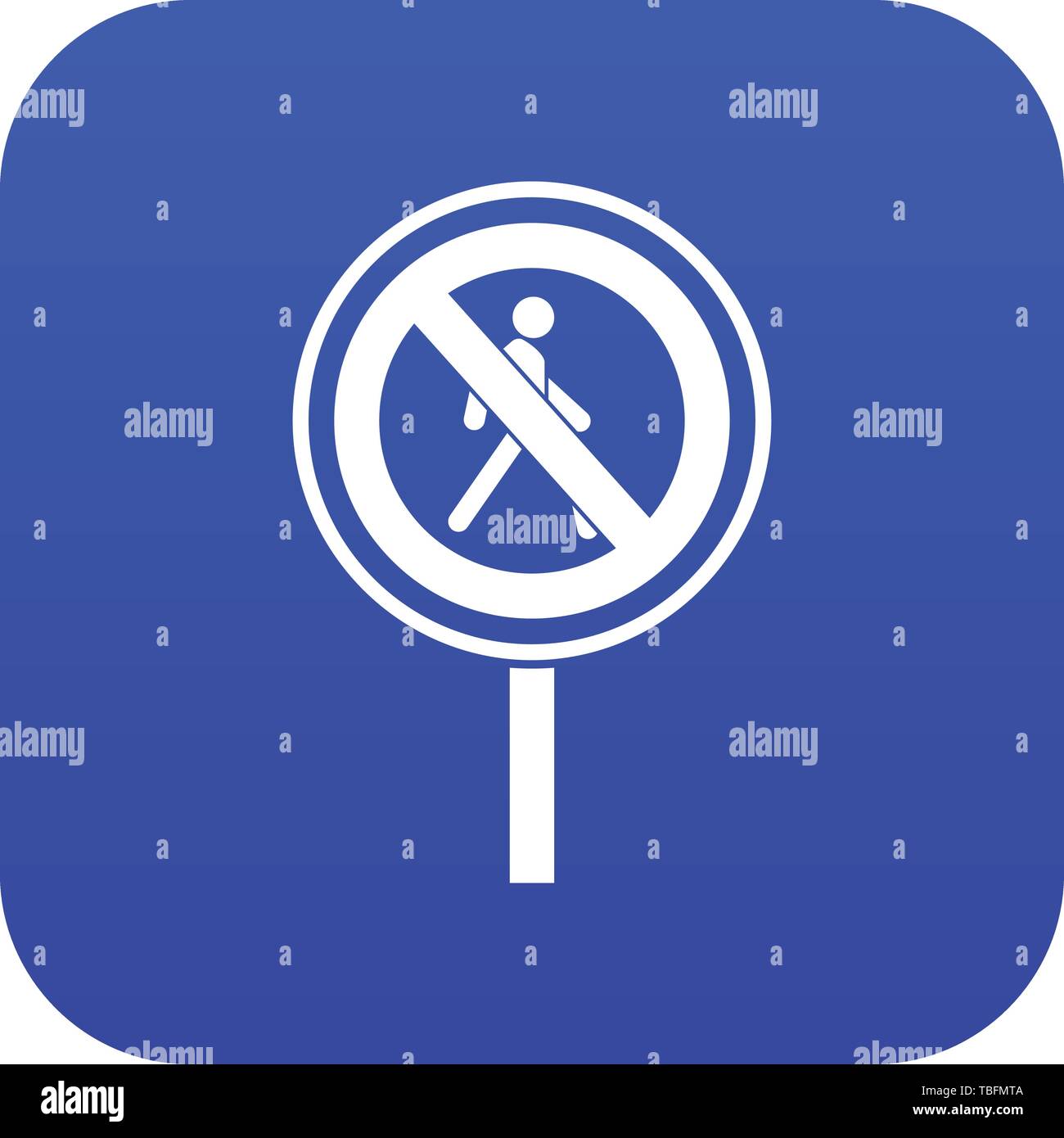 No pedestrian sign icon digital blue Stock Vector Image & Art - Alamy