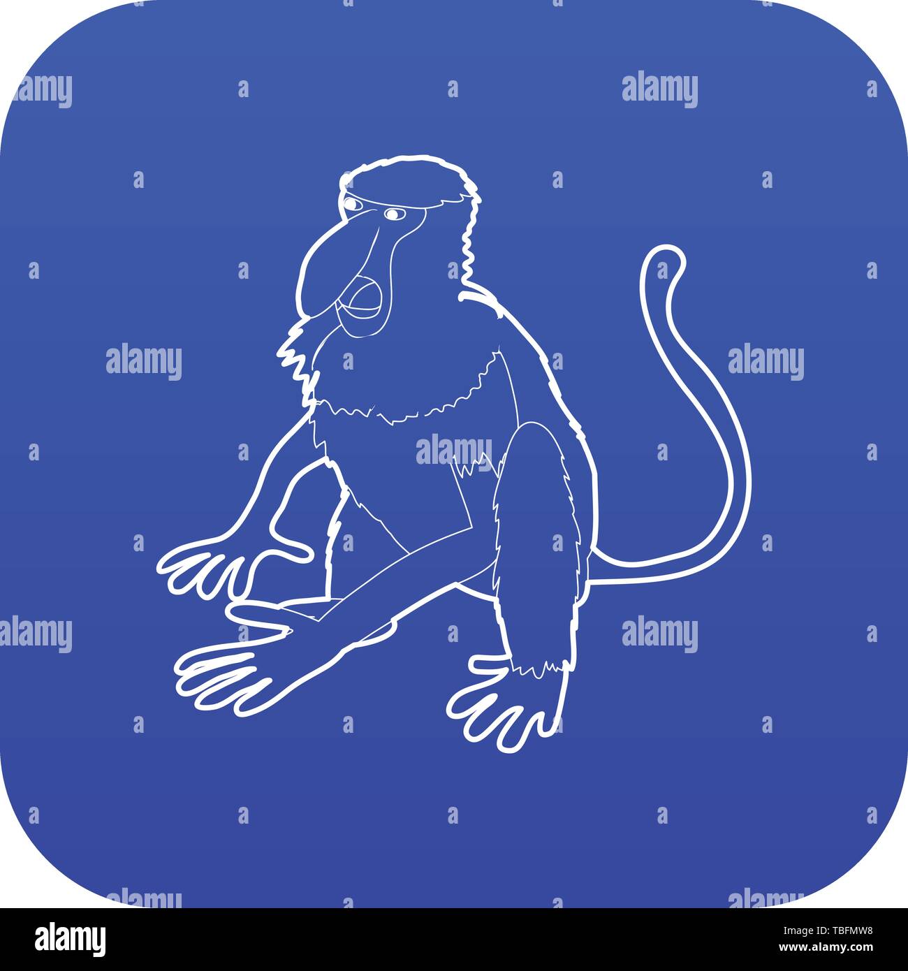 Nasalis monkey icon blue vector Stock Vector Image & Art - Alamy