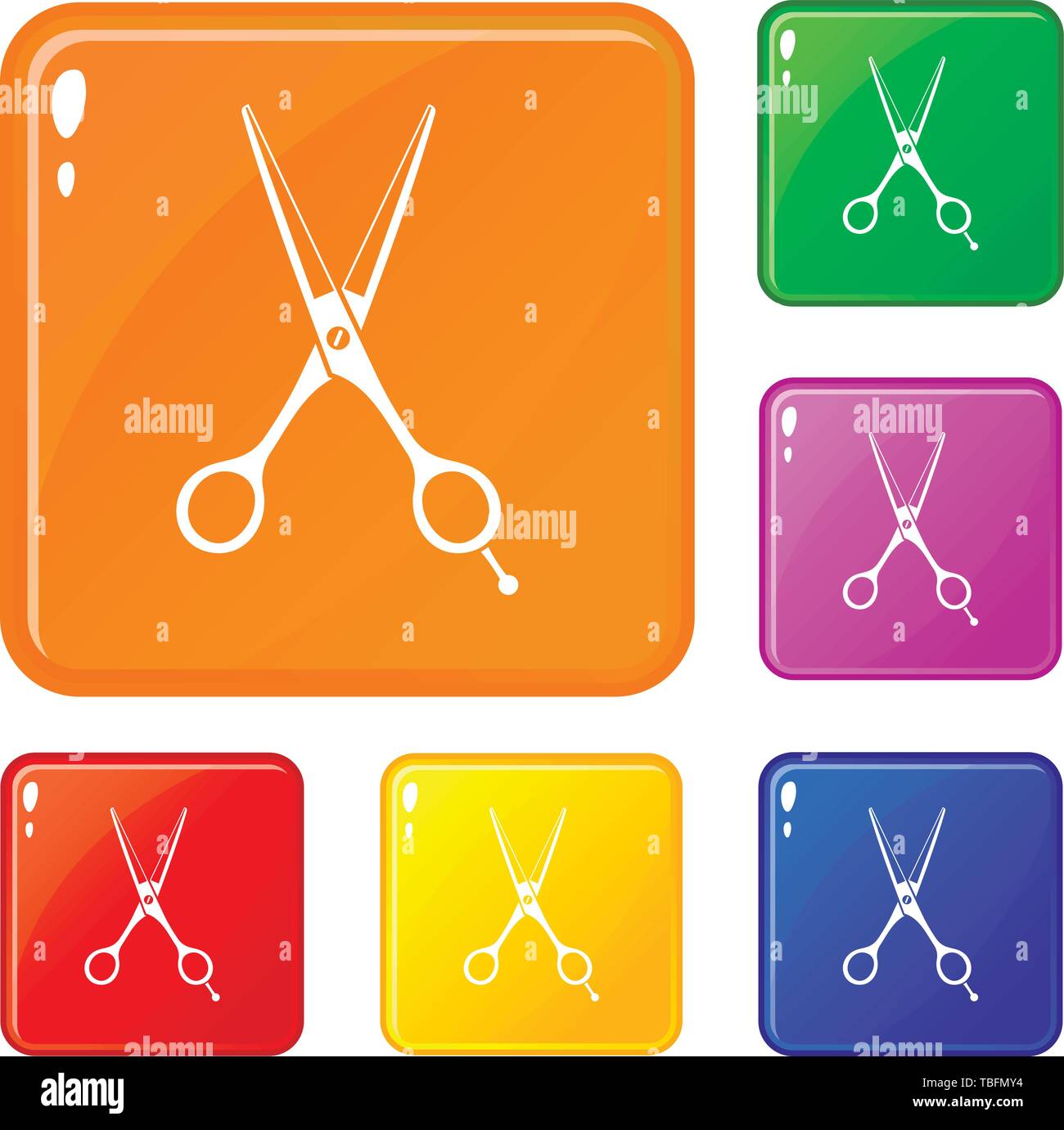 Scissors icons set vector color Stock Vector Image & Art - Alamy