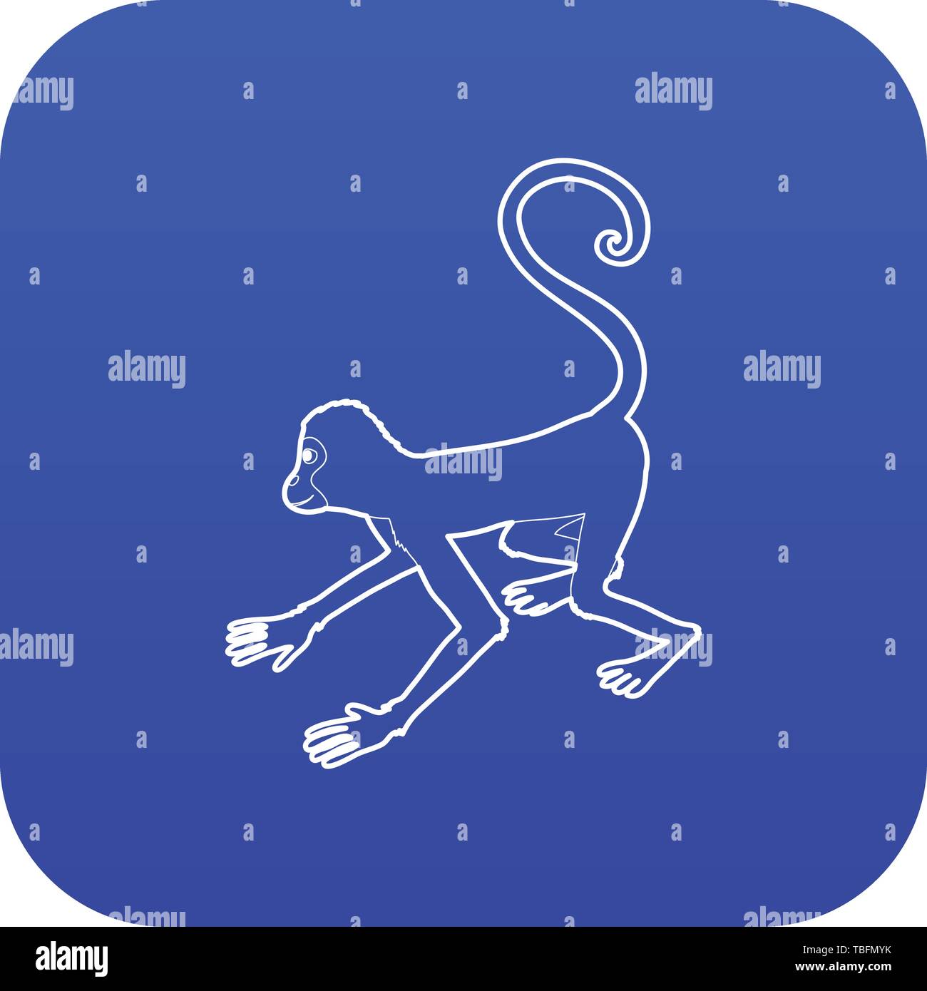 Playful monkey icon blue vector Stock Vector Image & Art - Alamy
