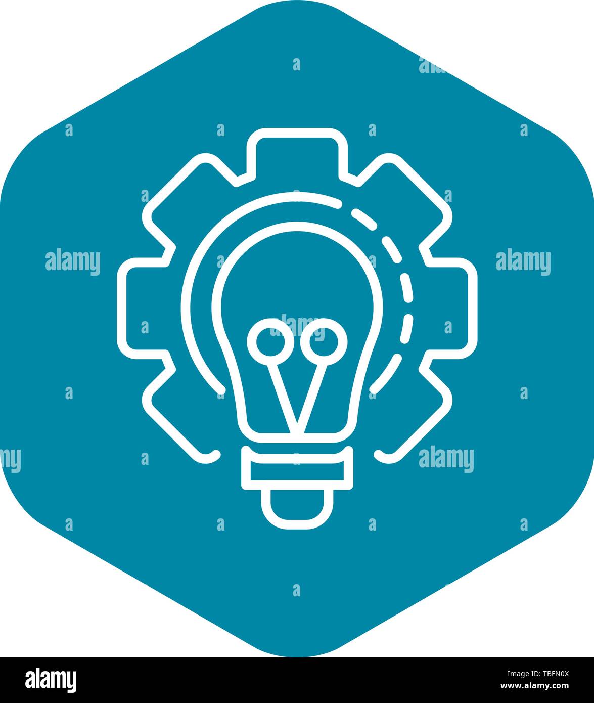 Bulb cog wheel icon, outline style Stock Vector Image & Art - Alamy