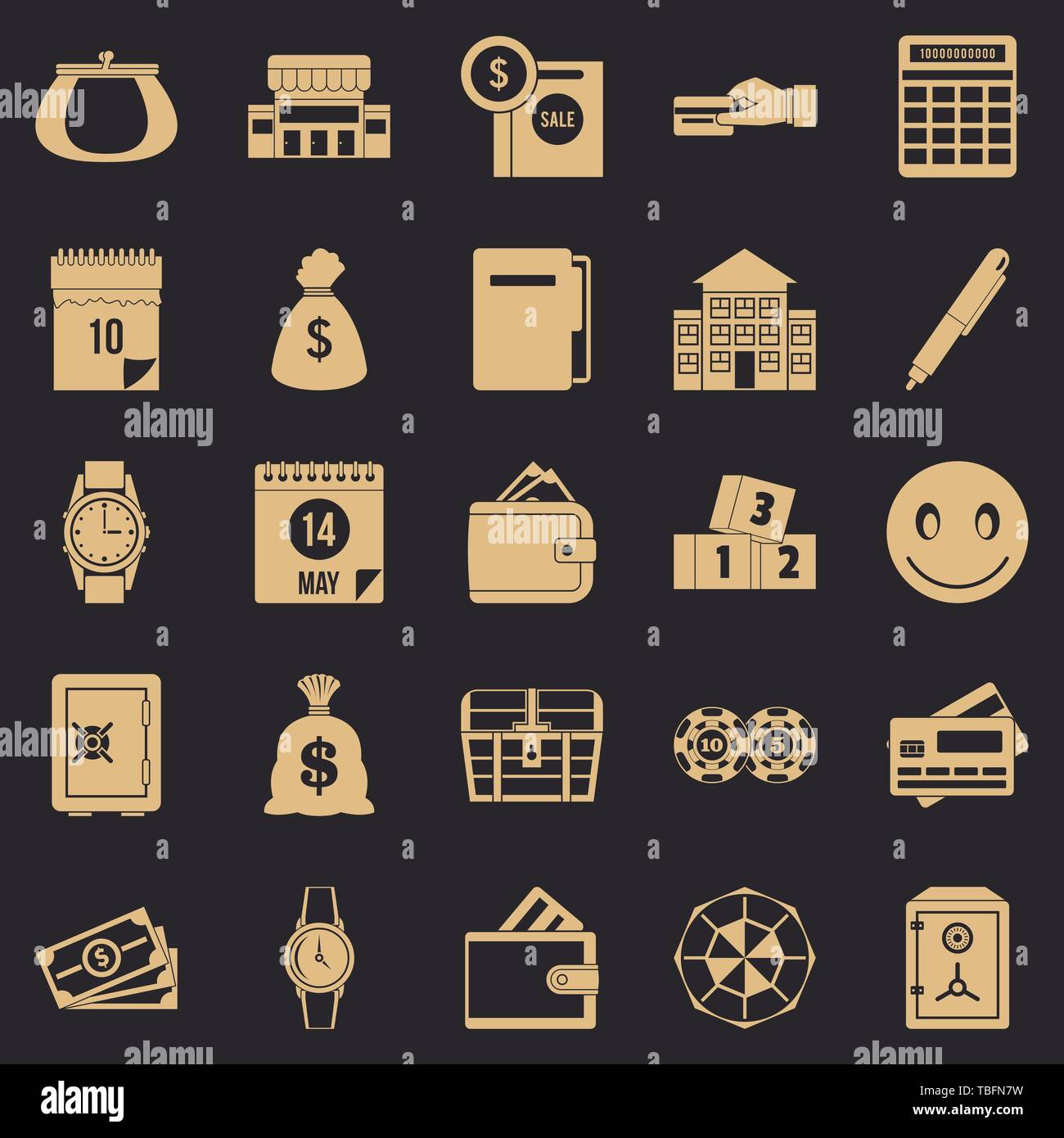 Contribution icons set, simple style Stock Vector Image & Art - Alamy