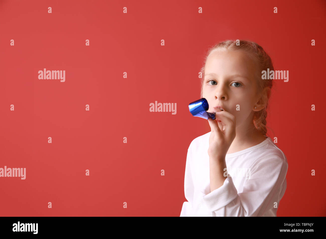 Girl whistle blower hi-res stock photography and images - Alamy