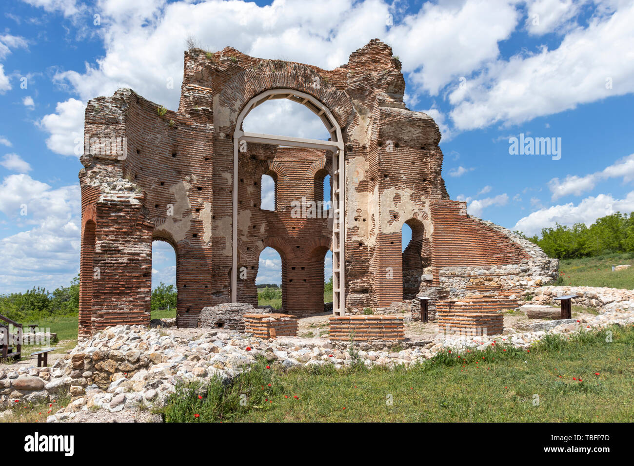 The Red Church - Ruins of early Byzantine Christian basilica near town ...