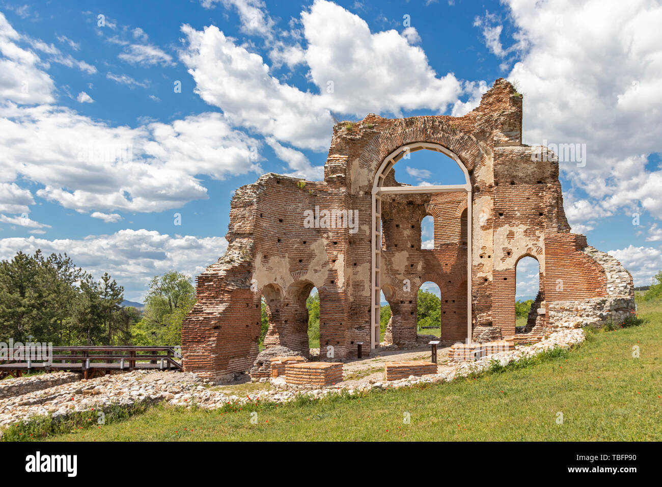 The Red Church - Ruins of early Byzantine Christian basilica near town ...