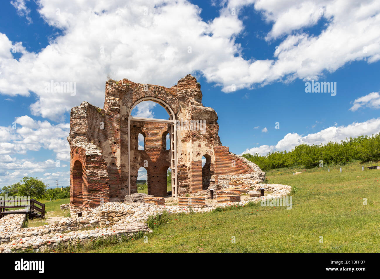 The Red Church - Ruins of early Byzantine Christian basilica near town ...
