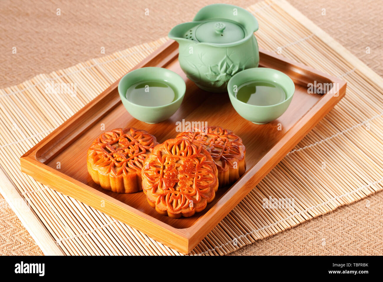 Traditional moon cakes for the Mid-Autumn Festival Stock Photo - Alamy