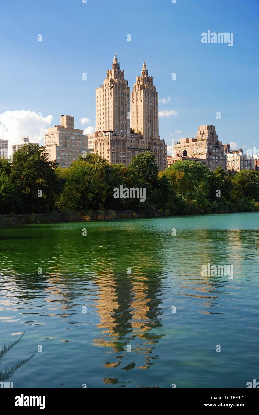 New York City Central Park urban Manhattan skyline with skyscrapers and ...