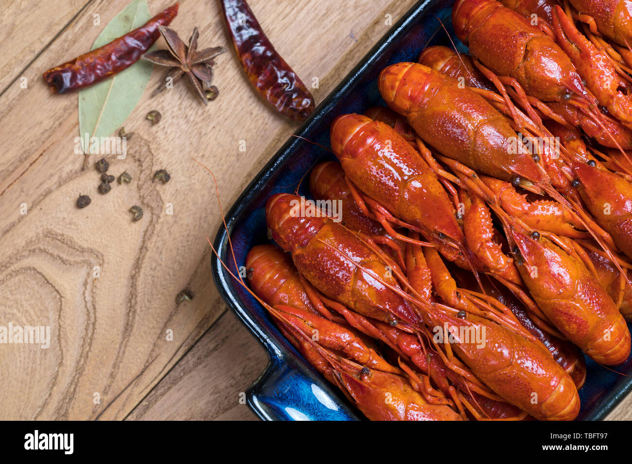 Delicious spicy crayfish Stock Photo - Alamy