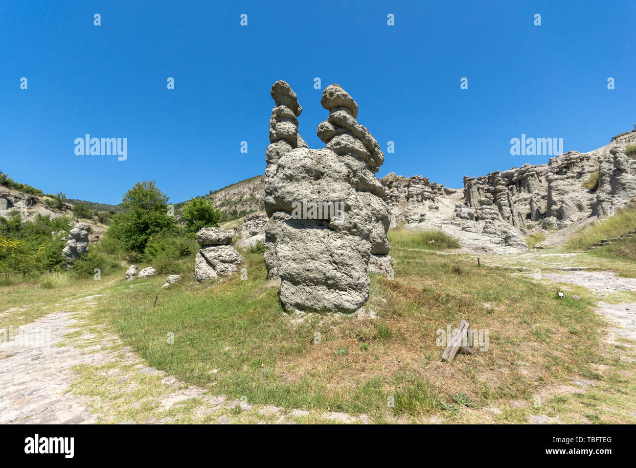 Landscape with Rock formation The Stone Dolls of Kuklica near town of ...