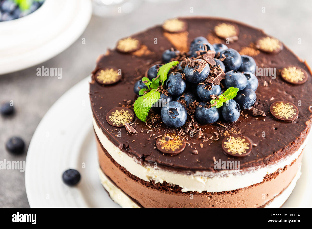 Belgian Chocolate Layered Gateau. Layers of moist choco sponge, vanilla ...