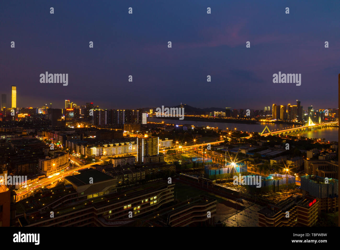 Night view of Changsha city Stock Photo - Alamy