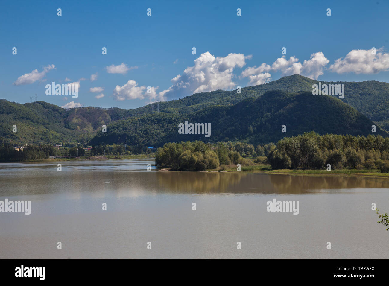 Landscape scenery of Huanren Hunjiang River in Benxi, Liaoning Stock ...