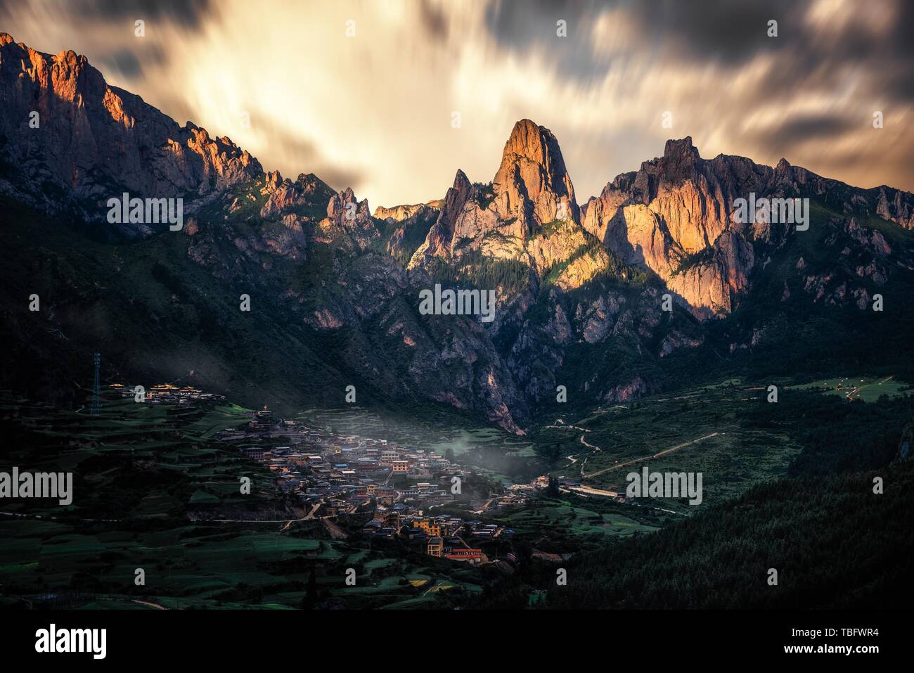 The dusk of Zagna Stock Photo - Alamy