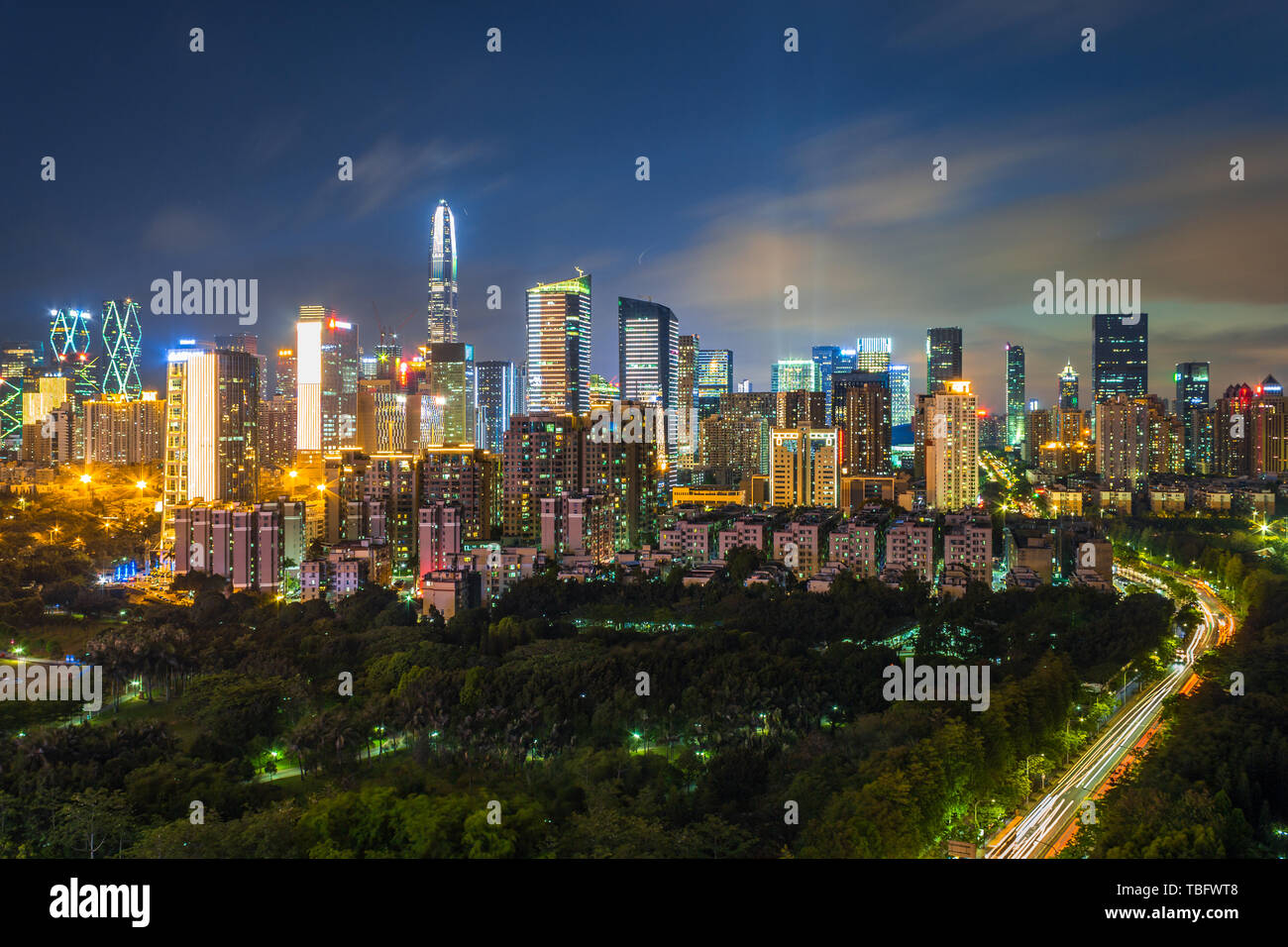 Night View of Shenzhen City Stock Photo - Alamy