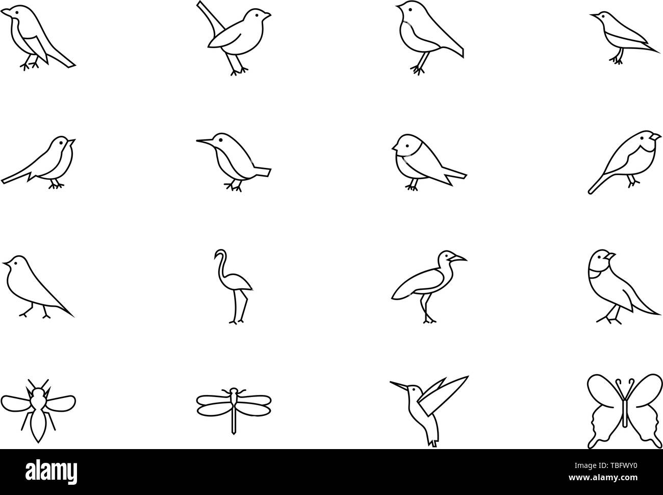 Birds icons set - Vector Stock Vector Image & Art - Alamy