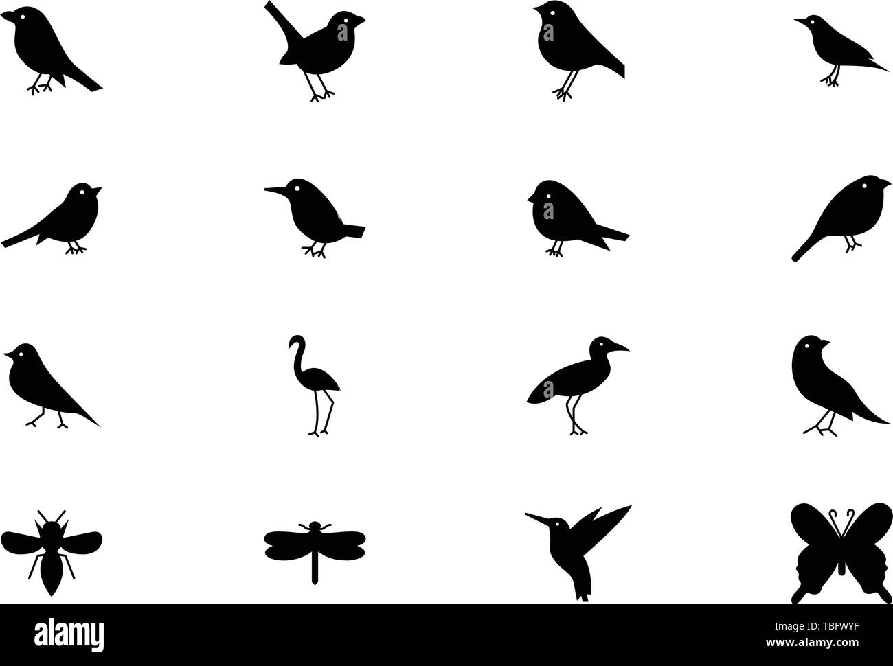 Birds icons set - Vector black Stock Vector Image & Art - Alamy