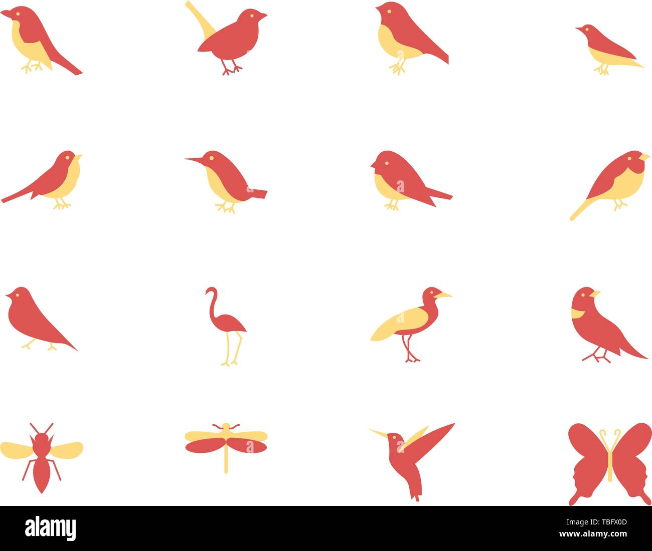 Birds icons set - Vector flat Stock Vector Image & Art - Alamy