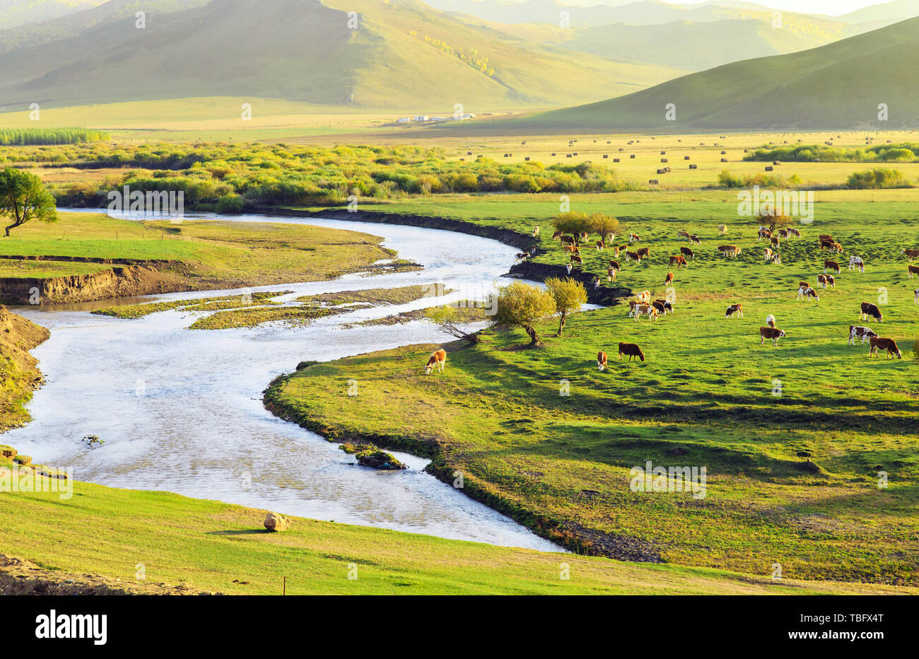 Ranch on the prairie Stock Photo - Alamy