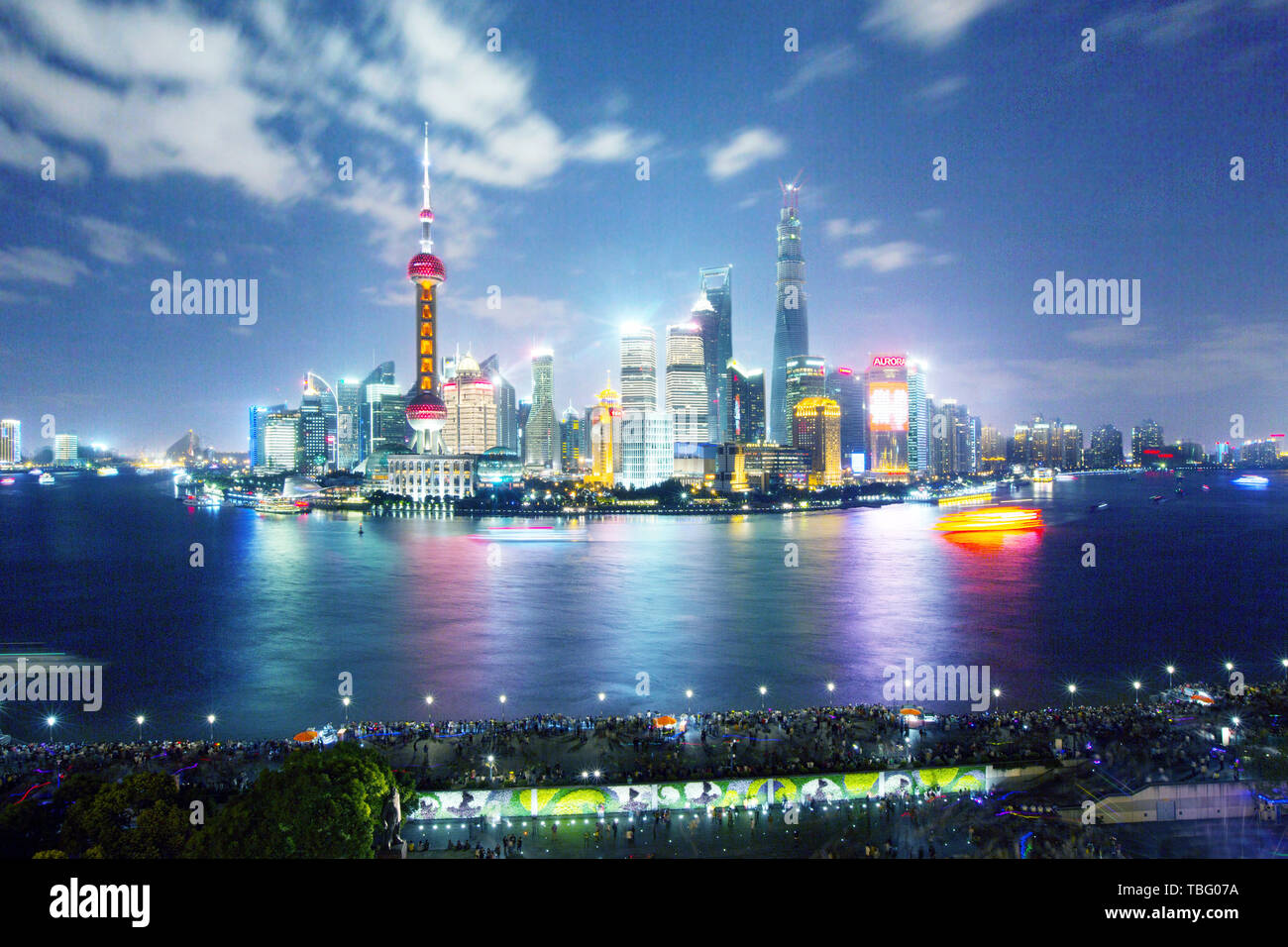 The gorgeous night view of Shanghai Stock Photo - Alamy