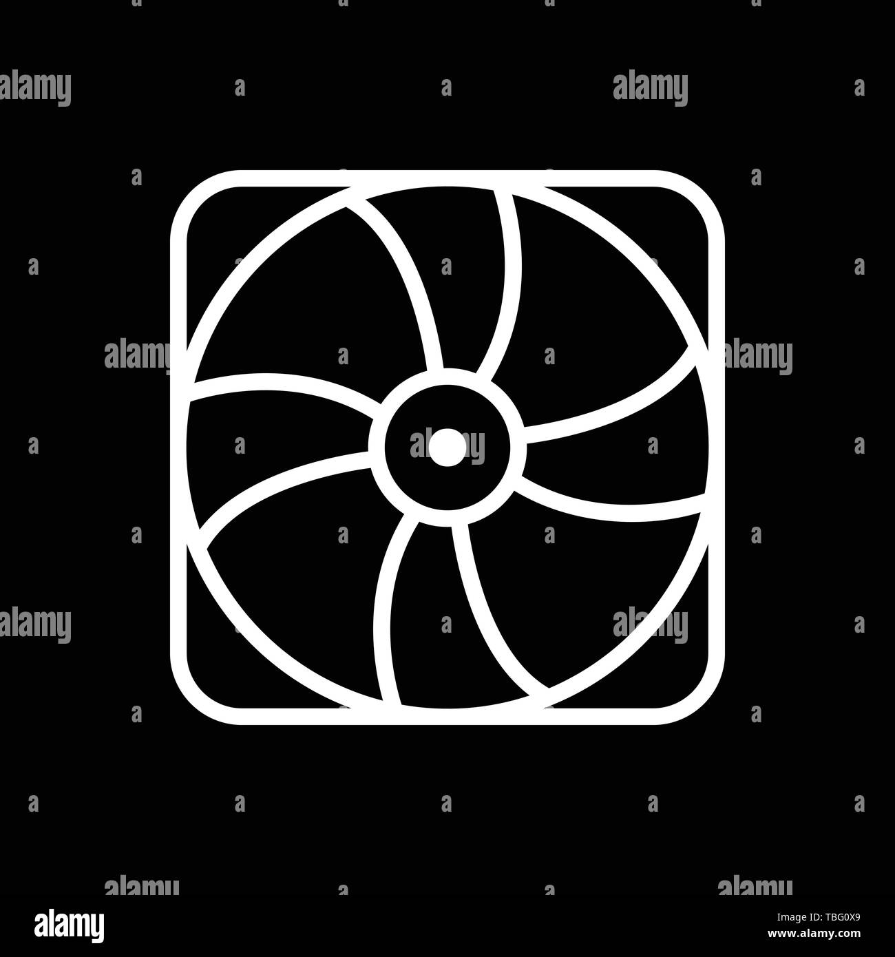 Desktop cooling fan icon - Computer cooling fan sign Stock Vector Image ...