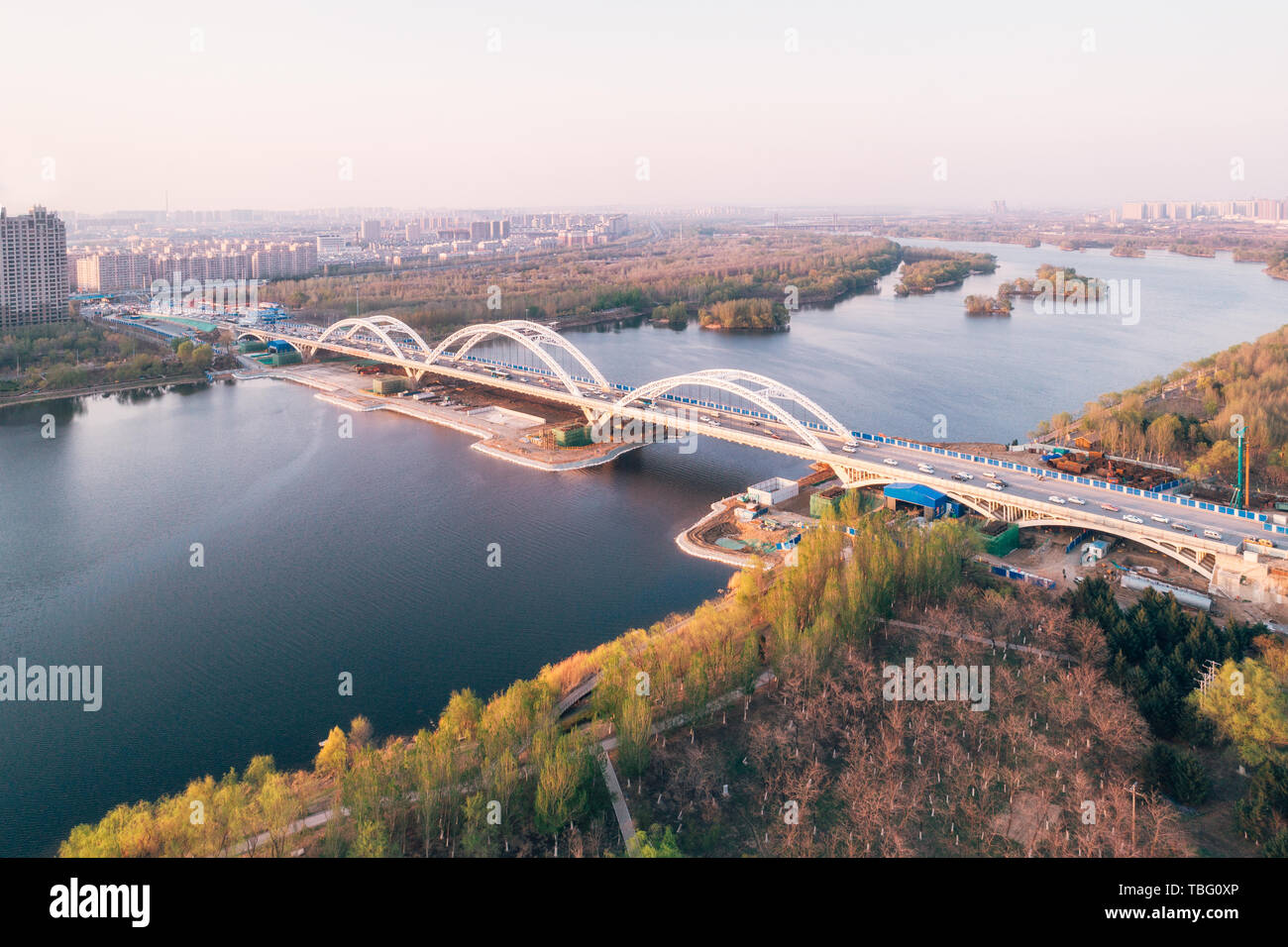 The bridge bridge and the hunhe river hi-res stock photography and ...