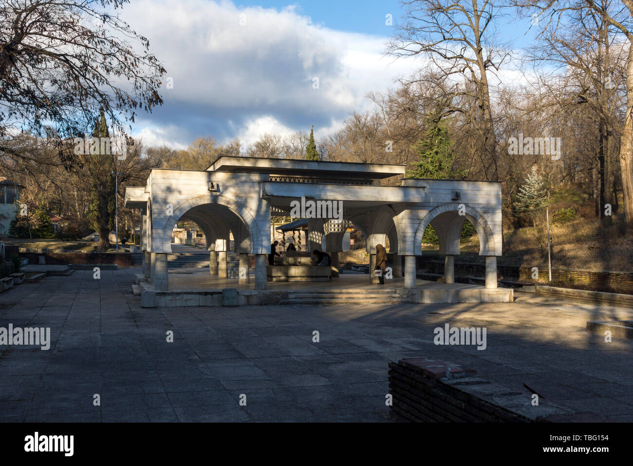HISARYA, BULGARIA - DECEMBER 26, 2018: Building around spring of ...