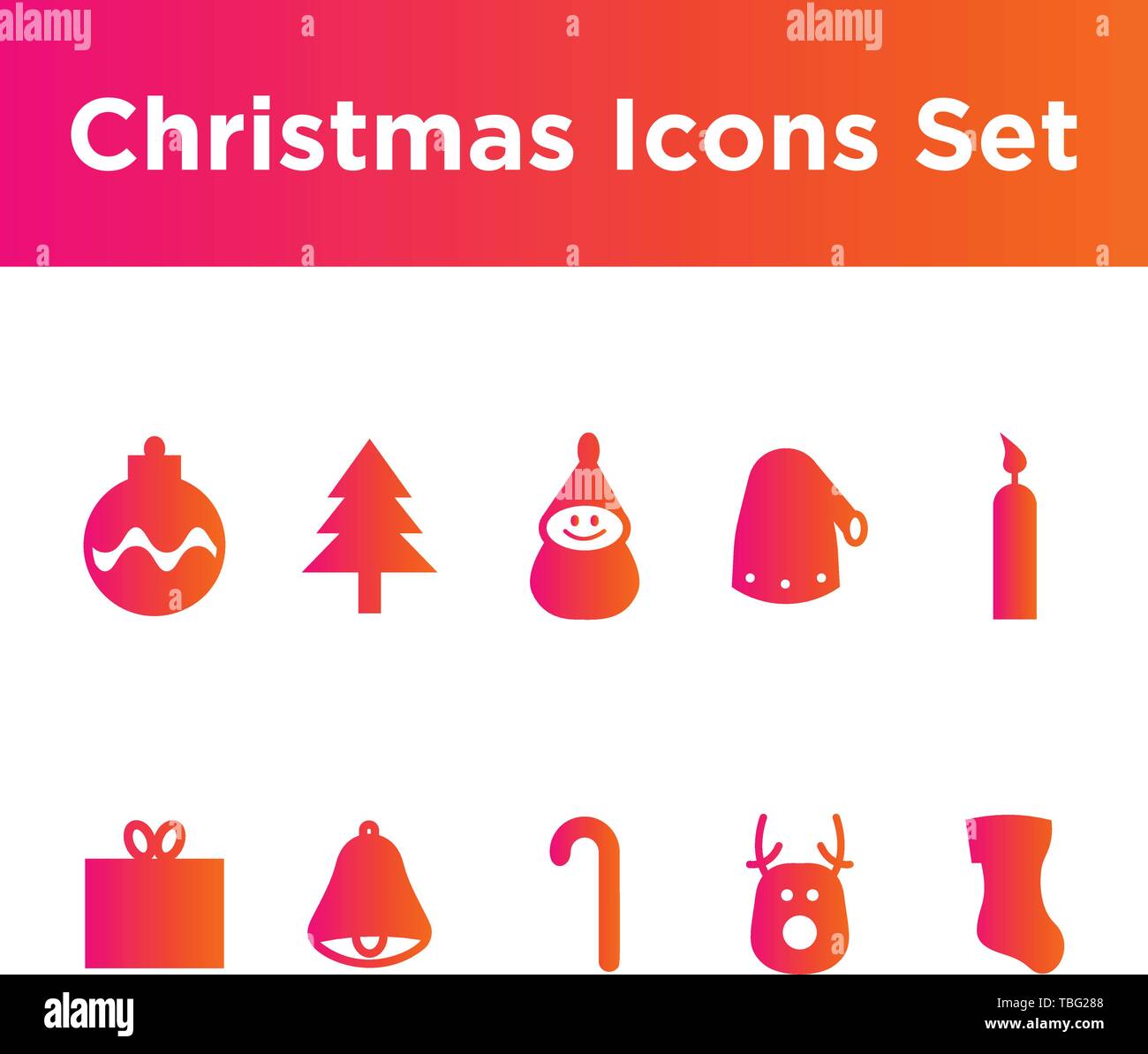Christmas flat icons - Christmas sign set vector Stock Vector Image ...