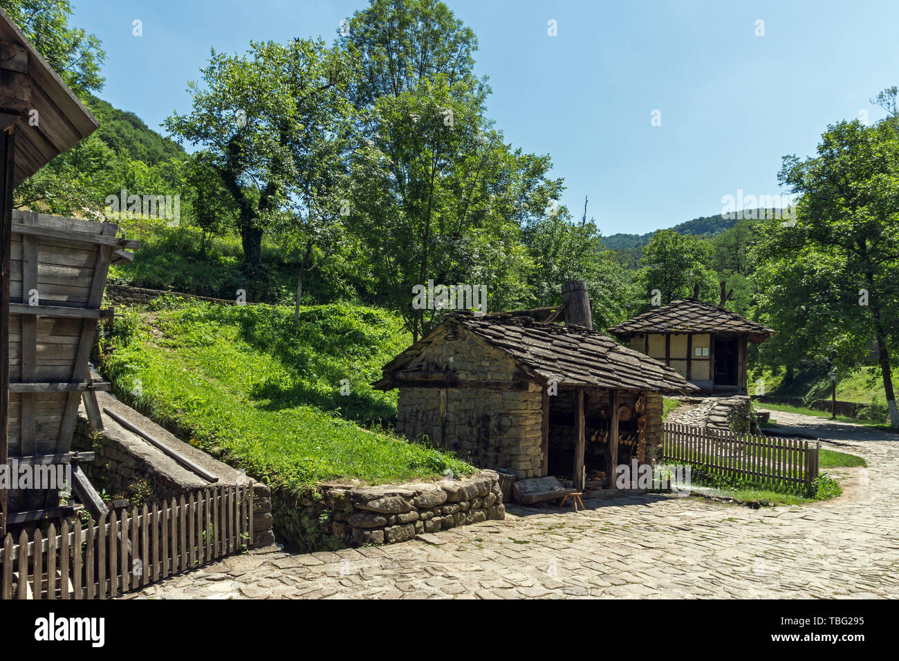 ETAR, GABROVO, BULGARIA- JULY 6, 2018: Old house in Ethno village Etar ...