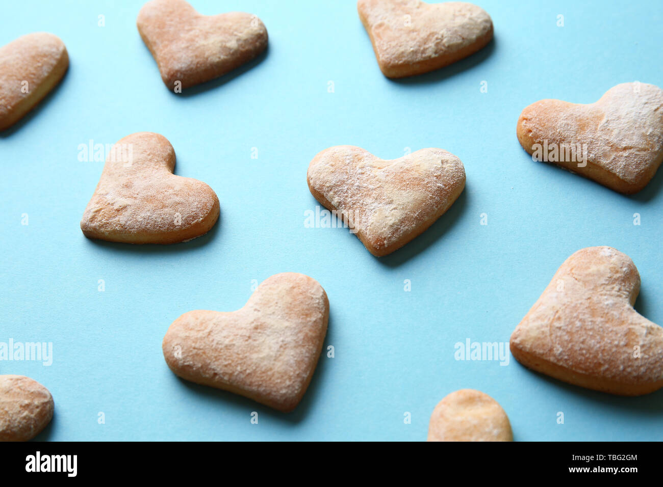 Tasty cookies on color background Stock Photo - Alamy