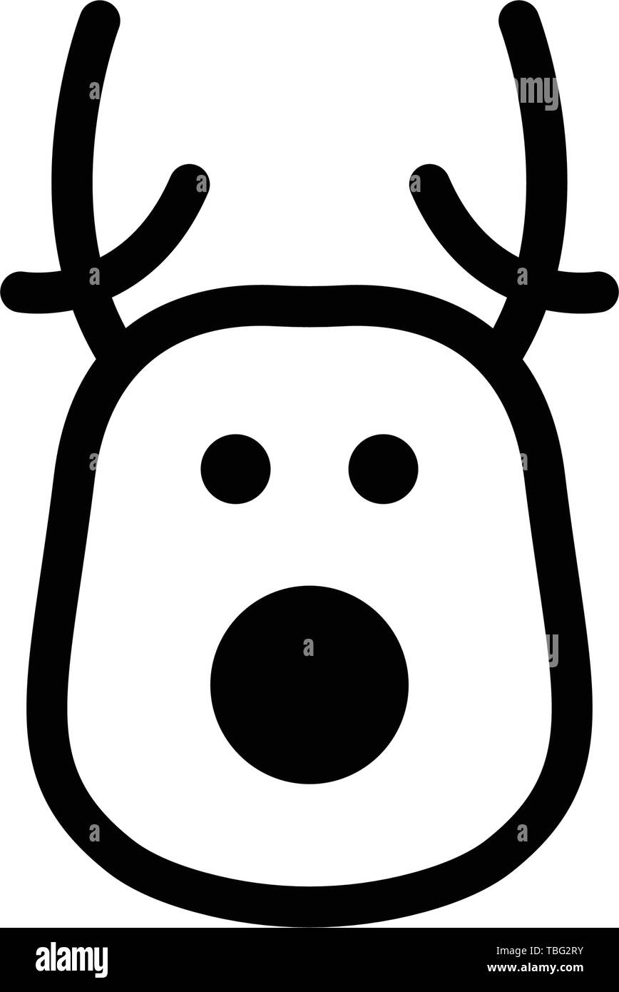 Christmas reindeer icon flat Black and White Stock Photos & Images - Alamy