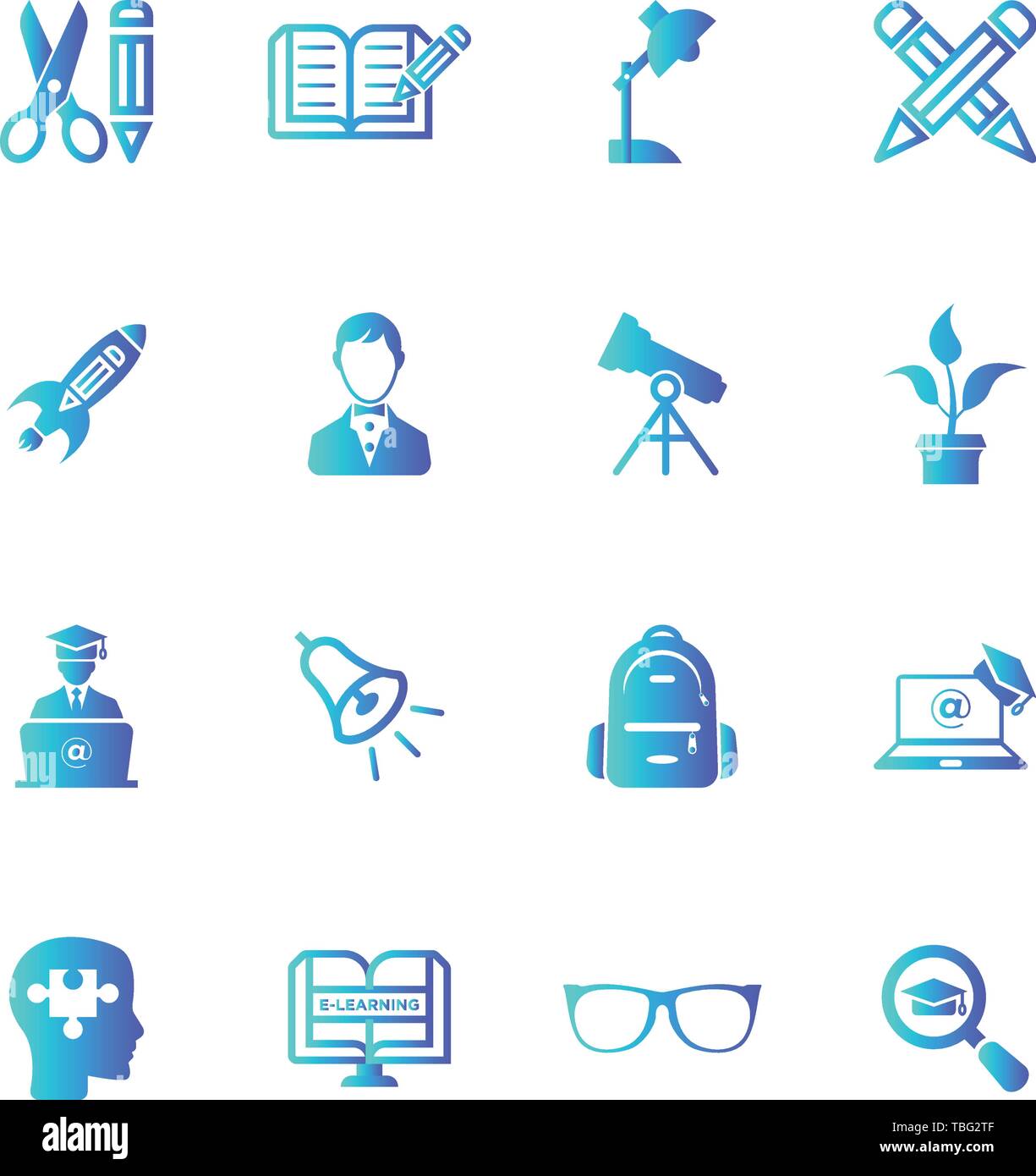 Education icons set vector - on a white background Stock Vector Image ...