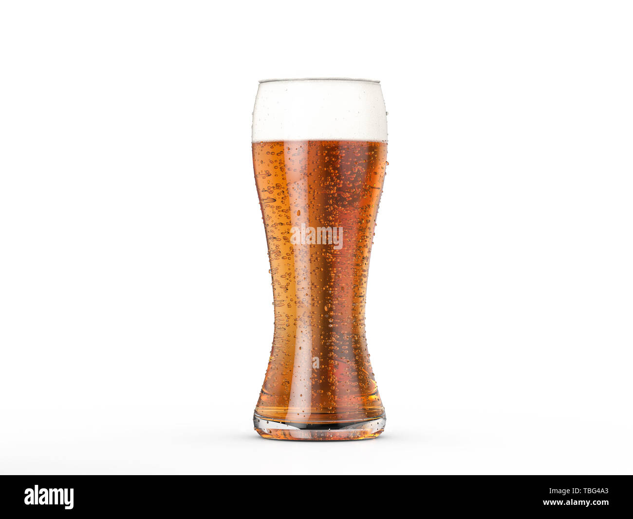 Beer glass on a white background. 3d illustration Stock Photo - Alamy