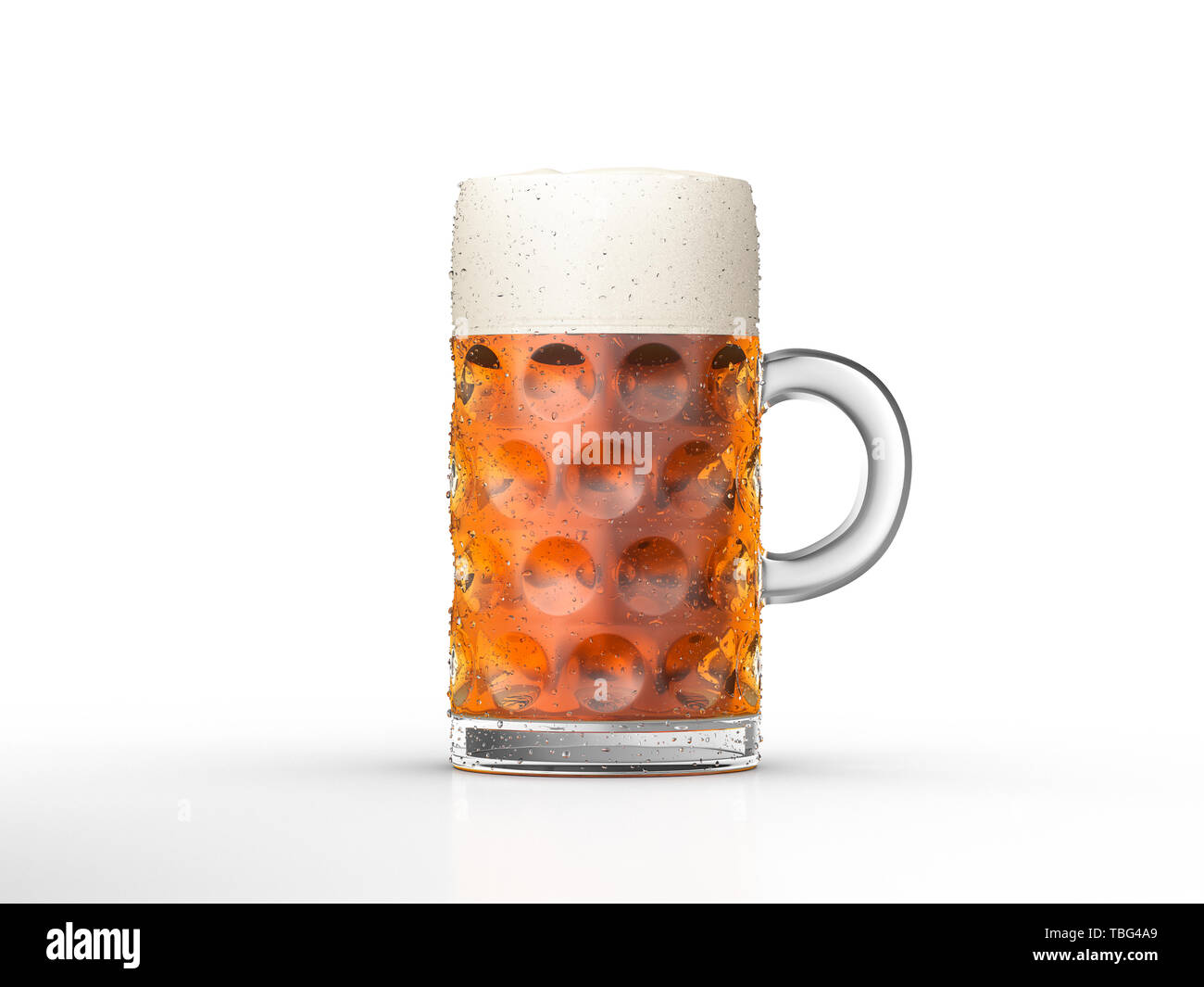 Beer mug on a white background. 3d illustration Stock Photo - Alamy