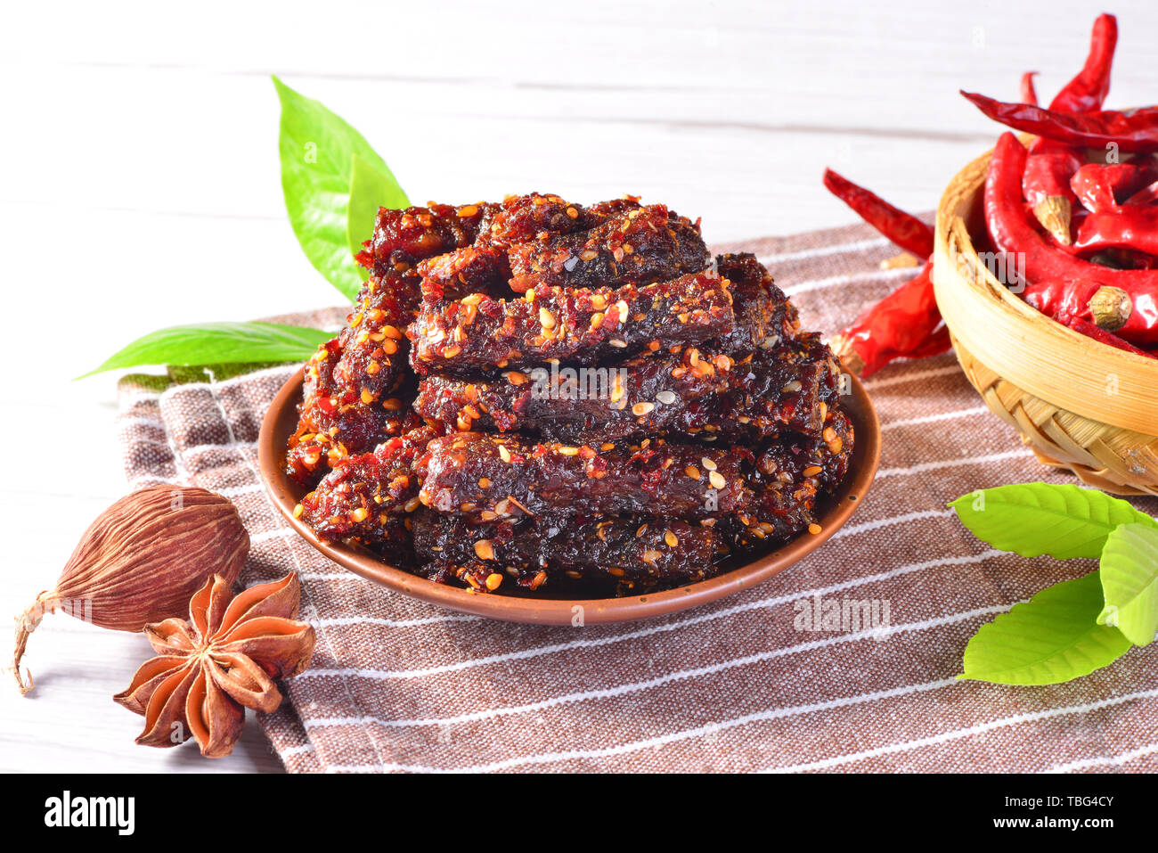 Spicy beef strips Stock Photo - Alamy