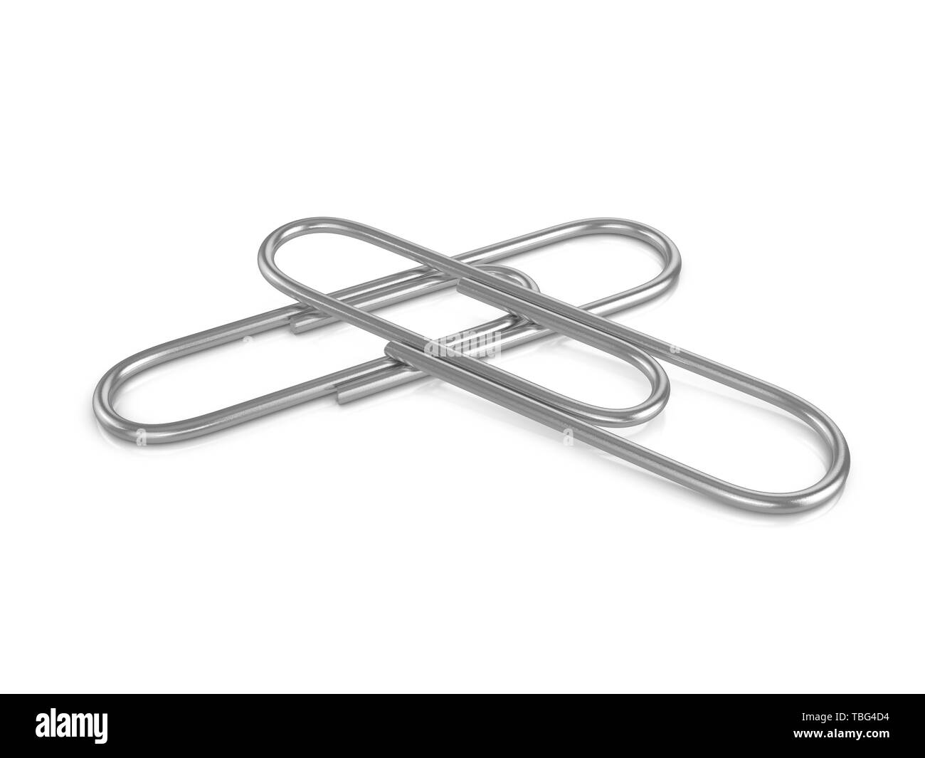 Paper clips on a white background. 3d illustration Stock Photo - Alamy