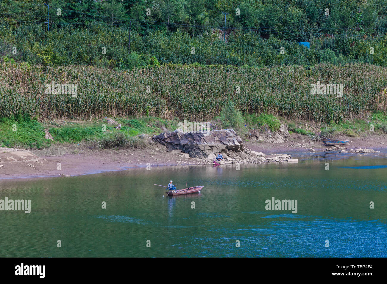 Landscape and landscape scenery of the Yalu River in Ji'an, Jilin ...