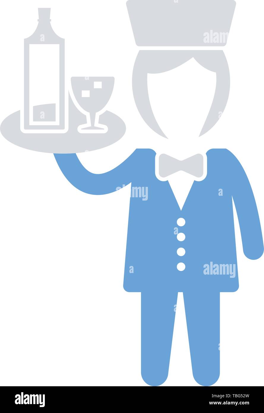 The girl is serving food - food serve vector icon Stock Vector Image ...