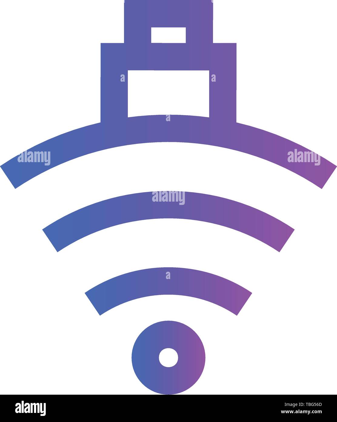 Wireless security icon - Protection wireless sign - Wifi lock Stock ...