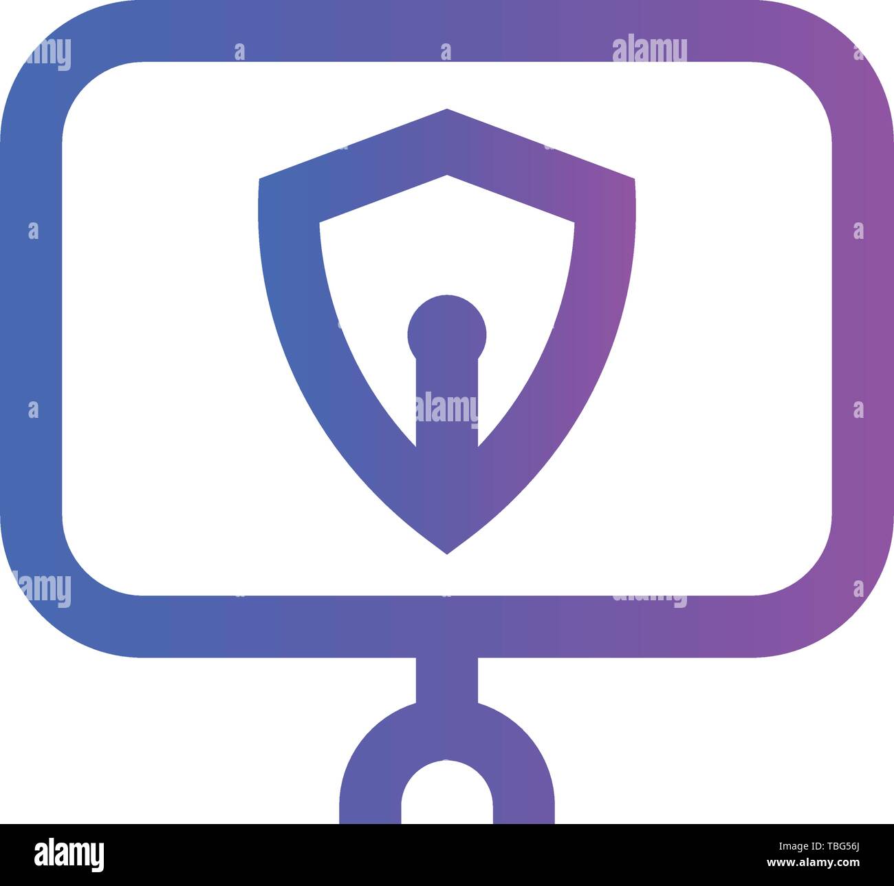 Computer security icon - Protection computer sign Stock Vector Image ...