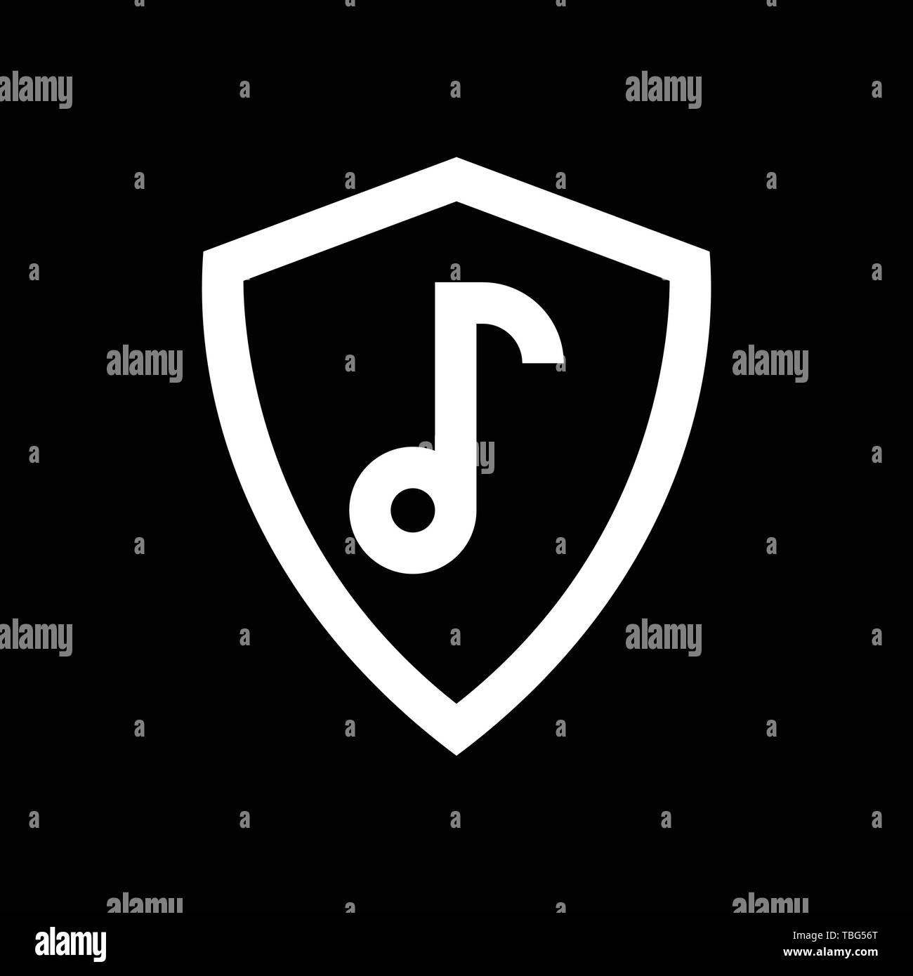 Music security icon - Protection music sign - sound lock Stock Vector ...